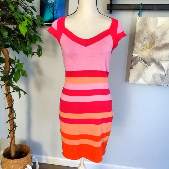 Pink Rose | Dresses | Pink Rose Bodycon Bandage Cutout M | Poshmark